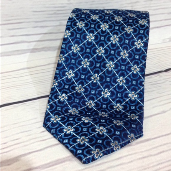 countess mara | Accessories | Countess Mara Necktie Silk Blue Print ...